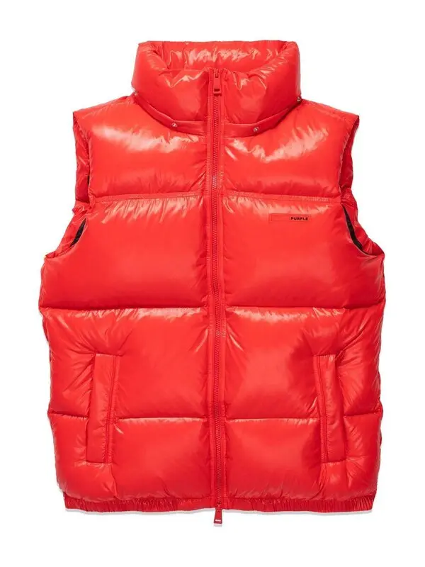 PURPLE BRAND Logo Patch Puffer Vest