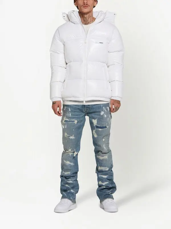 PURPLE BRAND Logo-print Puffer Jacket