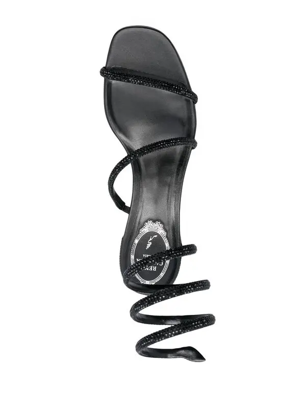 Rene Caovilla Cleo Leather Sandals - Black