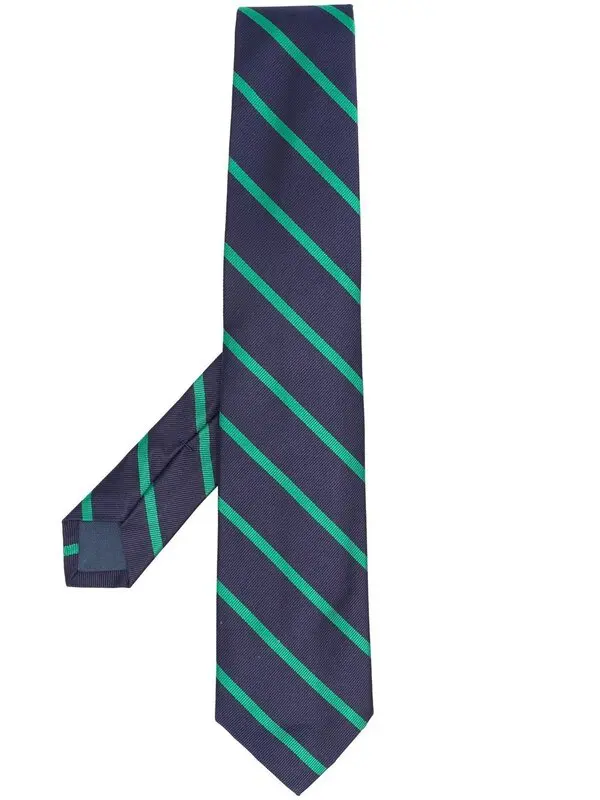 Polo Ralph Lauren Diagonal Stripe Silk Tie - Blue