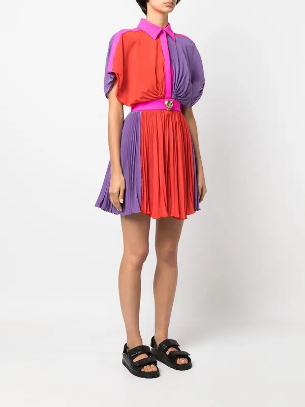 Roberto Cavalli Colour-block Pleated Dress