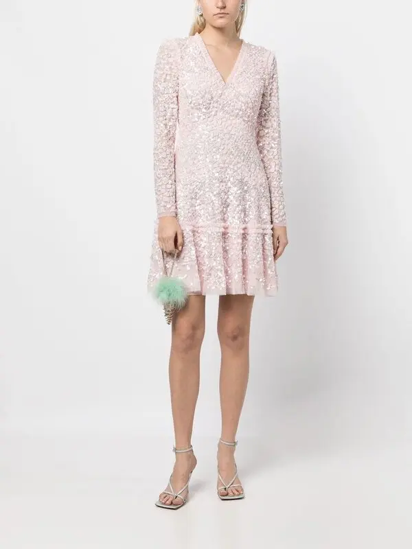NEEDLE & THREAD Sequinned Skater Dress