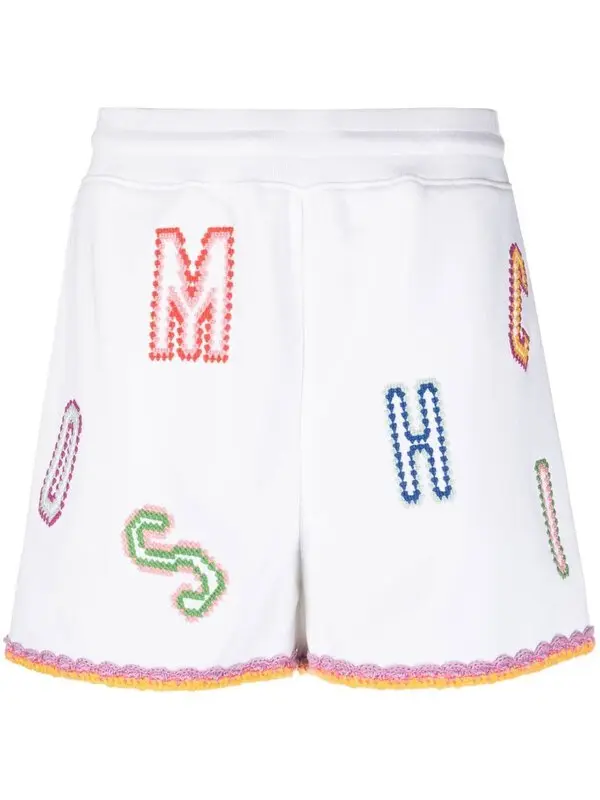 Moschino Embroidered Lace-trim Shorts