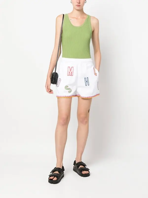 Moschino Embroidered Lace-trim Shorts