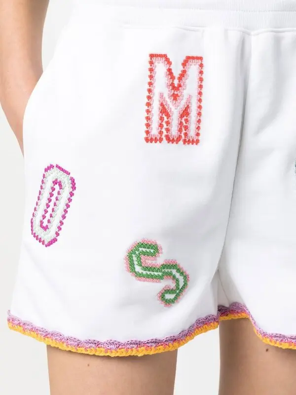 Moschino Embroidered Lace-trim Shorts