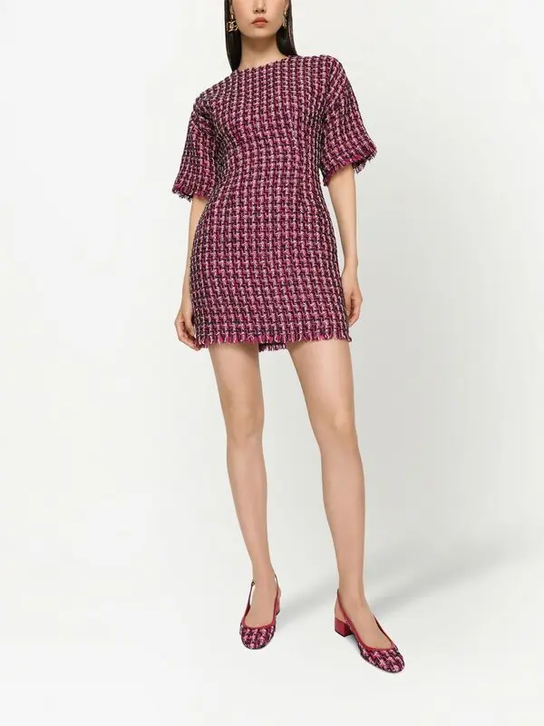 Dolce & Gabbana Tweed Minidress - Pink