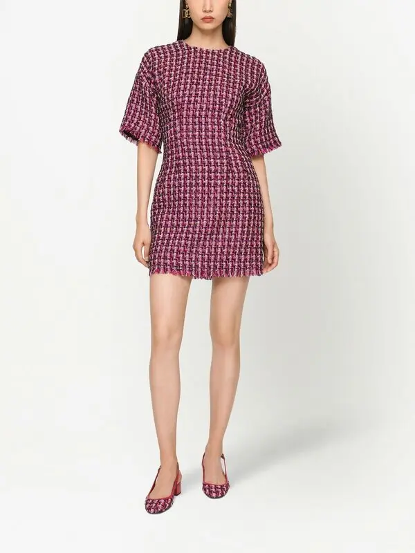 Dolce & Gabbana Tweed Minidress - Pink