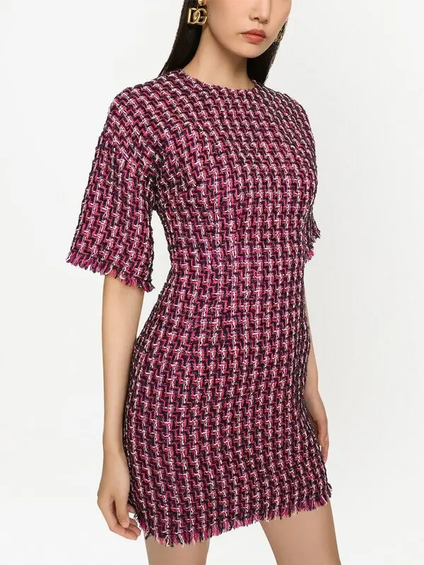 Dolce & Gabbana Tweed Minidress - Pink
