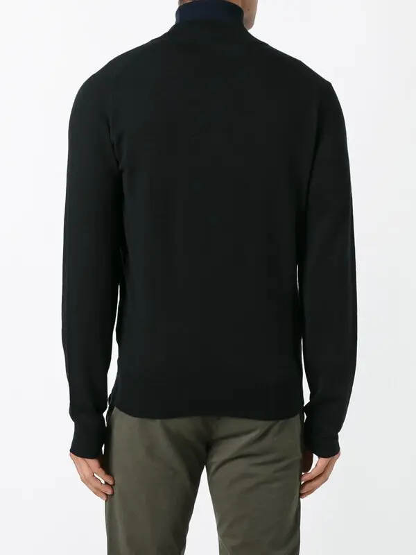 John Smedley High Neck Zipped Cardigan - Black