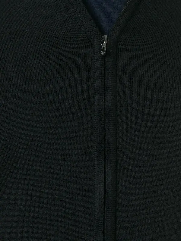 John Smedley High Neck Zipped Cardigan - Black