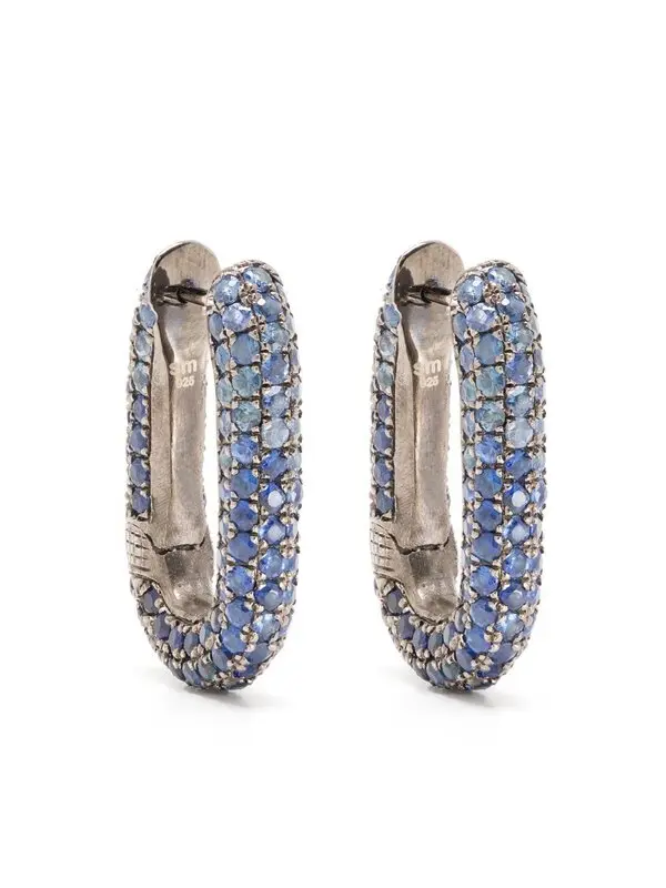 SELIM MOUZANNAR Link Sapphire Earrings - Silver