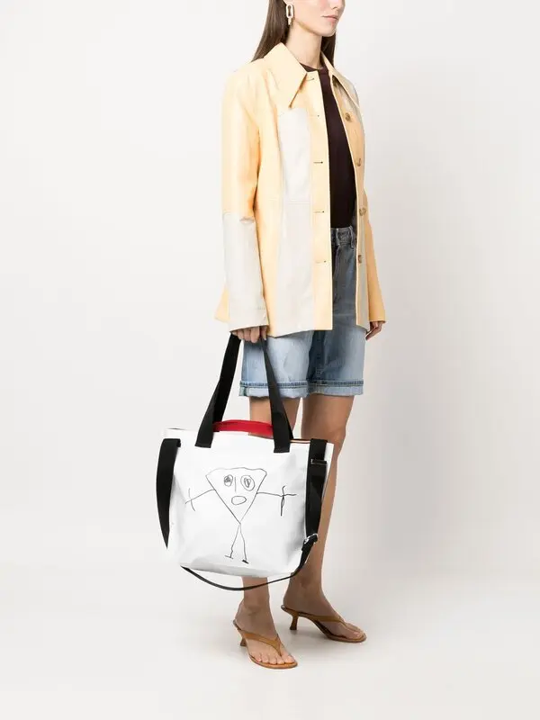 Plan C Graphic-print Shoulder Bag - White