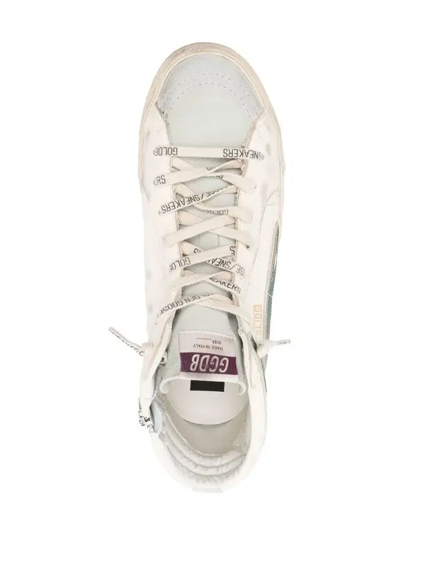 GOLDEN GOOSE Slide Distressed High-top Sneakers - Neutrals