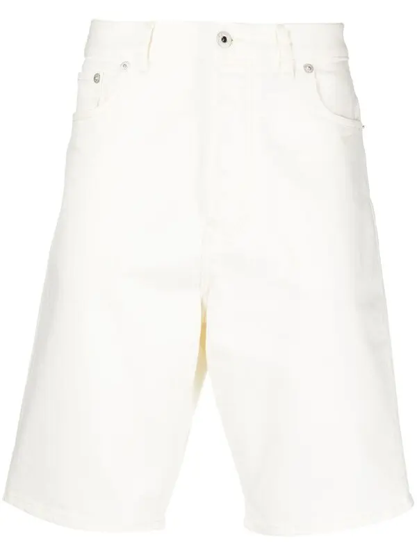 Kenzo Straight-leg Denim Shorts - White