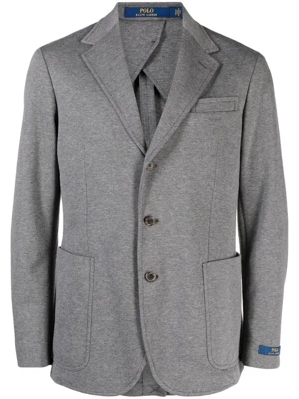 Polo Ralph Lauren Single-breasted Cotton-blend Blazer - Grey