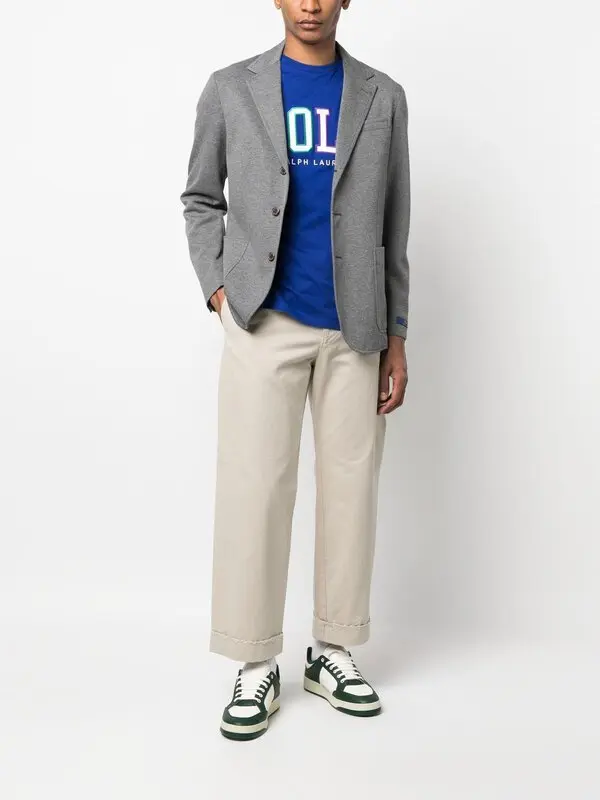 Polo Ralph Lauren Single-breasted Cotton-blend Blazer - Grey