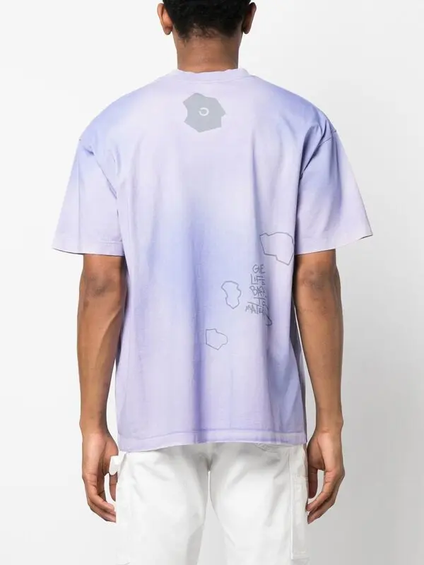 OBJECTS IV LIFE Graphic-print Faded T-shirt - Purple