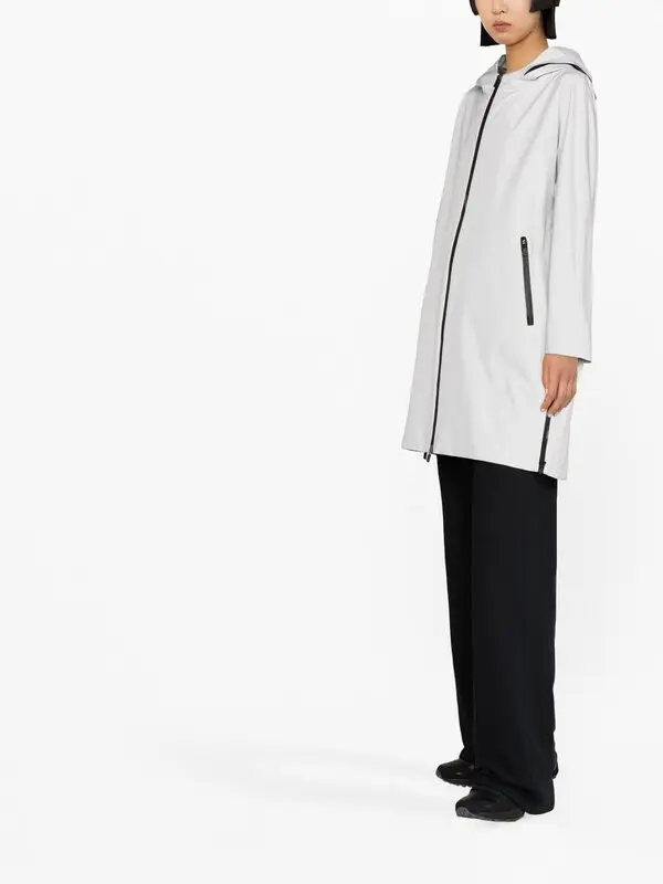 Herno Hooded Zip-fastening Coat - Grey