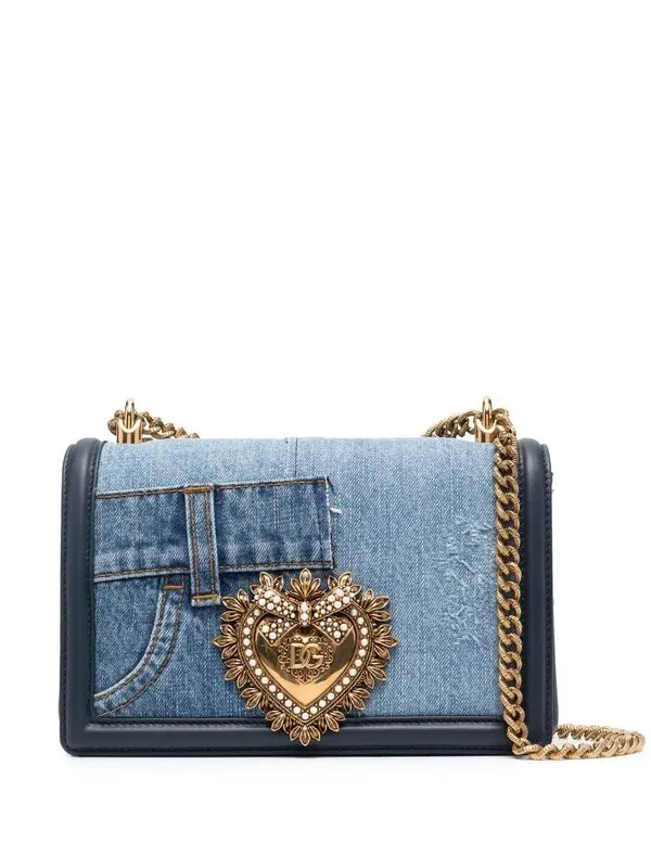 Dolce & Gabbana Medium Devotion Denim Shoulder Bag