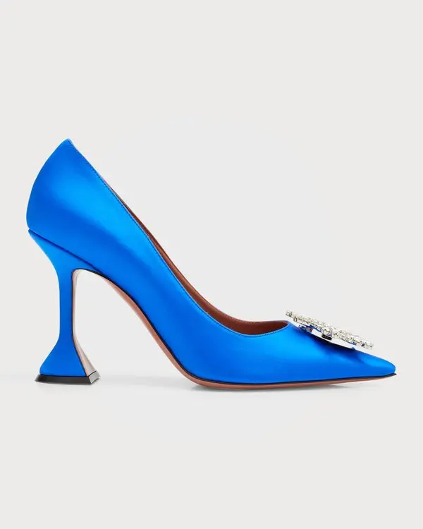 Amina Muaddi - Begum Satin Crystal Pumps