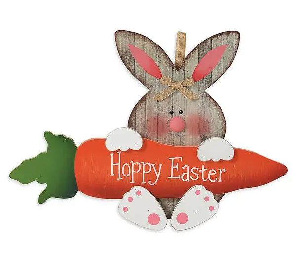 GERSON INTERNATIONAL 16.5'l Hoppy Easter Bunny Wall Hanging Gerso N Co - One-color