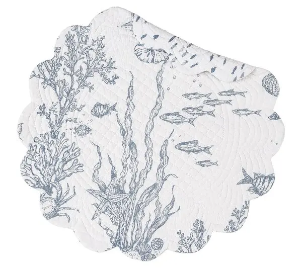 C&F HOME Makara Reef Coastal Round Placemat, Set Of 6 Valerie - One-color