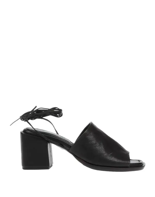 CAFÈNOIR Leather Sandals - Black