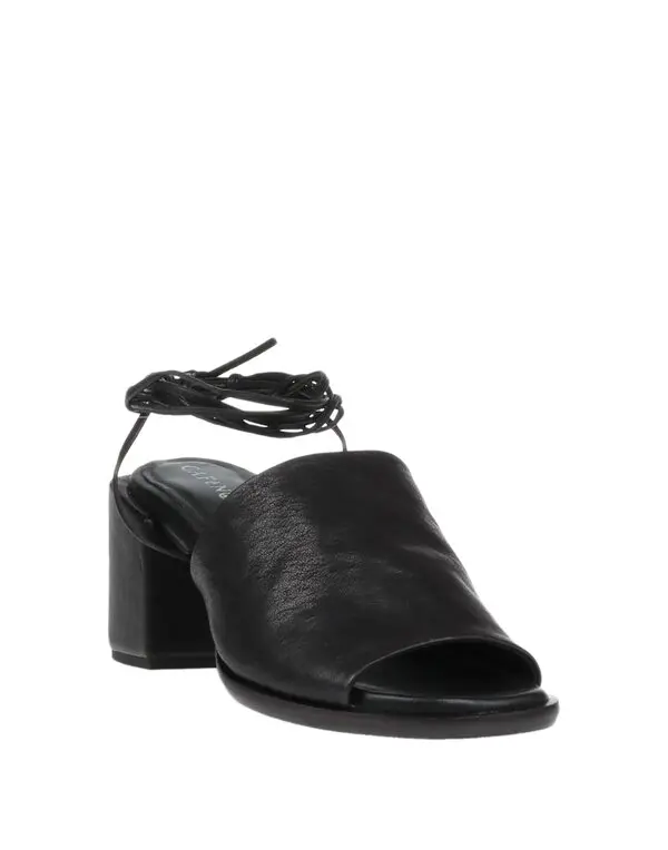 CAFÈNOIR Leather Sandals - Black
