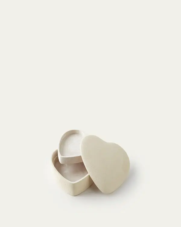 Aerin Faux Shagreen Heart Jewelry Box