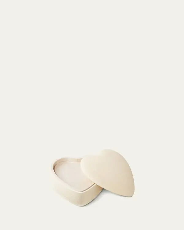 Aerin Faux Shagreen Heart Jewelry Box