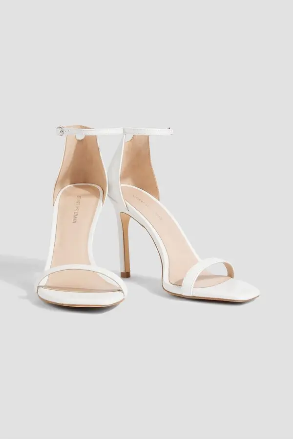 STUART WEITZMAN Amelina 95 Leather Sandals - White