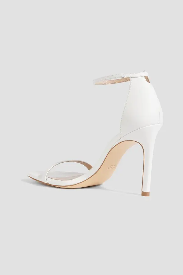 STUART WEITZMAN Amelina 95 Leather Sandals - White