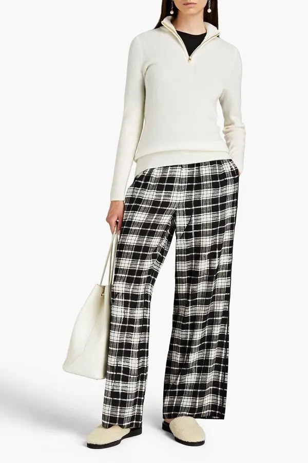 N.peal Ribbed Cashmere Halfzip Sweater