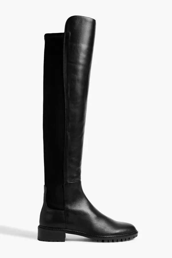 STUART WEITZMAN Keelan Microstretch And Leather Over-the-knee Boots