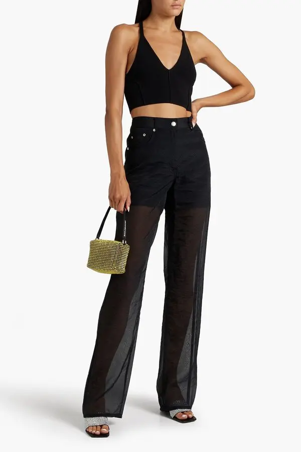 Helmut Lang Cropped Stretch-knit Tank