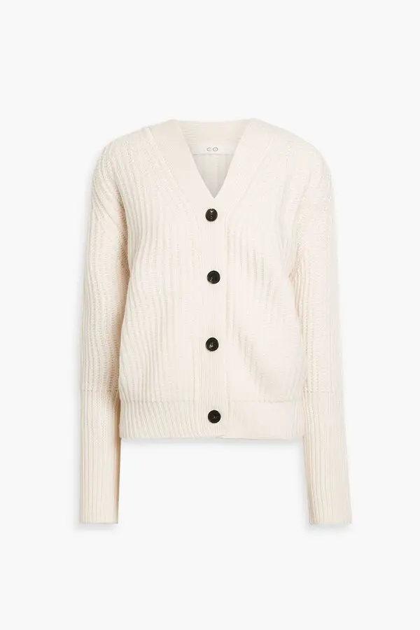 Co Ribbed Wool And Cashmereblend Cardigan