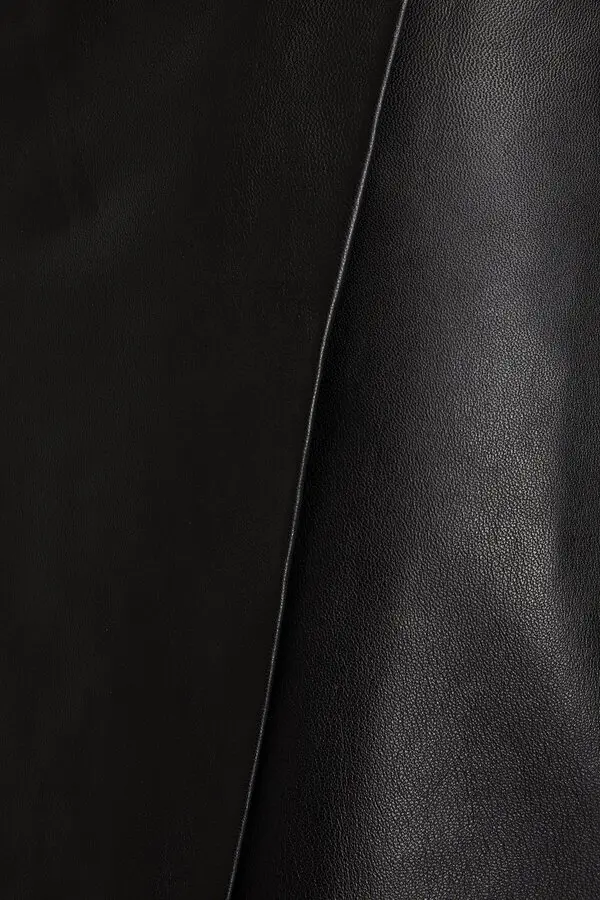MUUBAA Thyra Asymmetric Leather Wrap Skirt