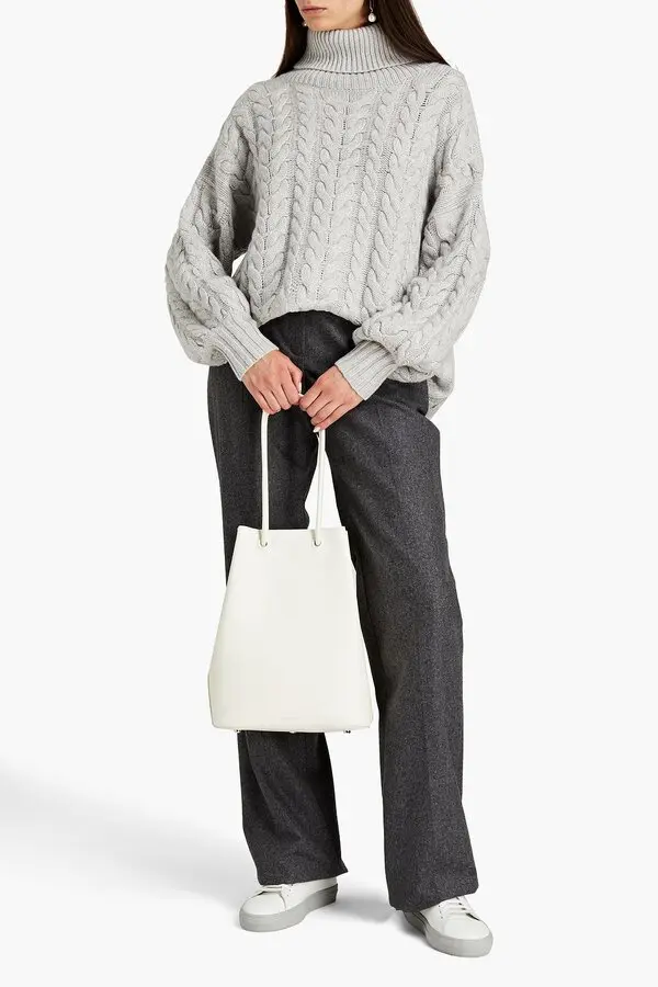 N.peal Oversized Cableknit Cashmere Turtleneck Sweater