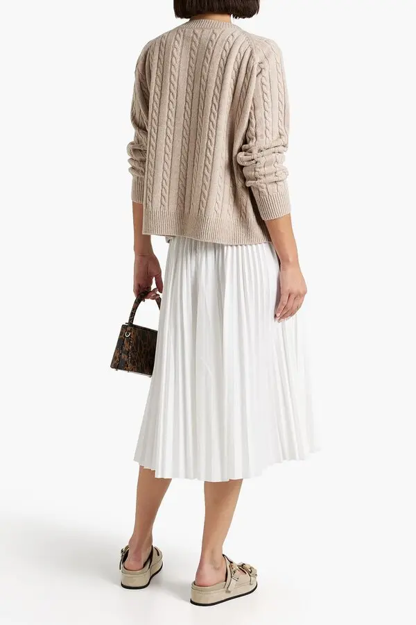 Co Mélange Cableknit Cashmere Cardigan