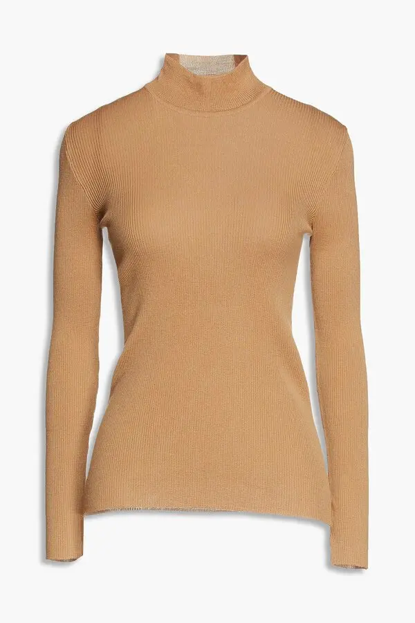 Alberta Ferretti Ribbed Wool Turtleneck Sweater