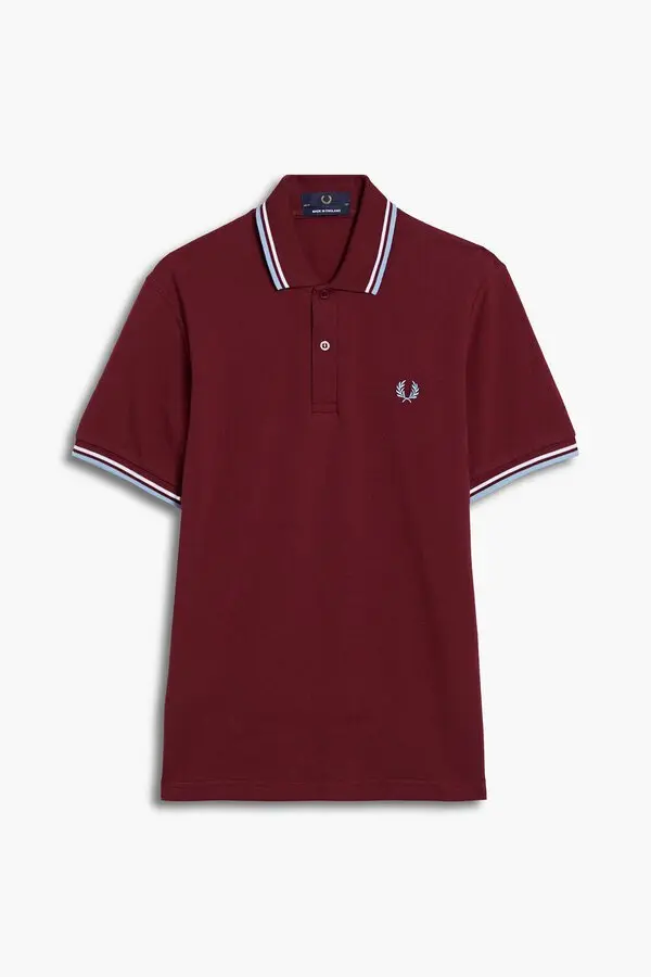 Fred Perry Embroidered Cottonpiqué Polo Shirt - Claret