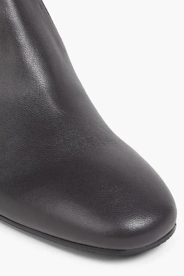 STUART WEITZMAN Genna 60 Leather Thigh Boots - Dark Gray