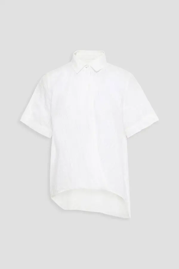 Rag & Bone Cotton Gauze Crossover Shirt - White