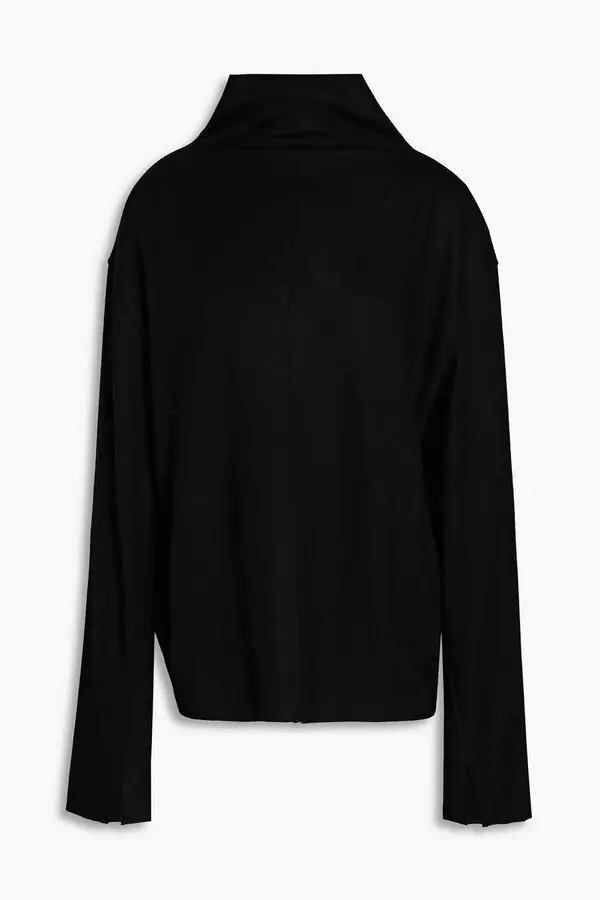 Rag & Bone Yan Wooljersey Turtleneck Top - Black