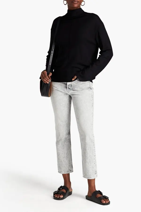 Rag & Bone Yan Wooljersey Turtleneck Top