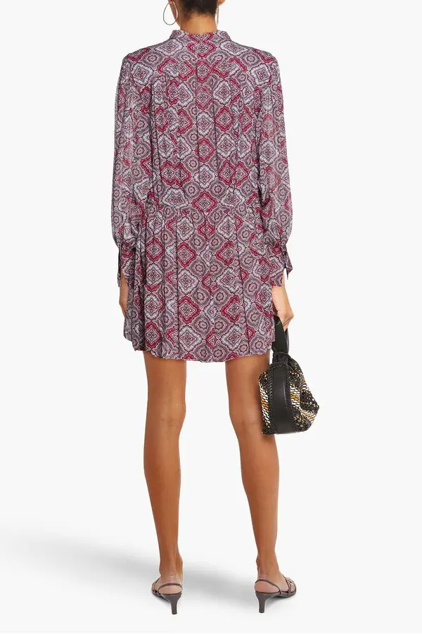 Rag & Bone Carly Pleated Printed Mini Dress