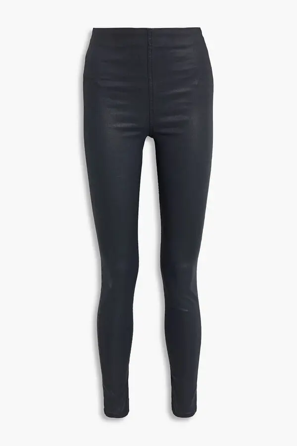 Rag & Bone Nina Coated Highrise Skinny Jeans - Navy