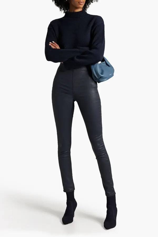 Rag & Bone Nina Coated High-rise Skinny Jeans - Navy