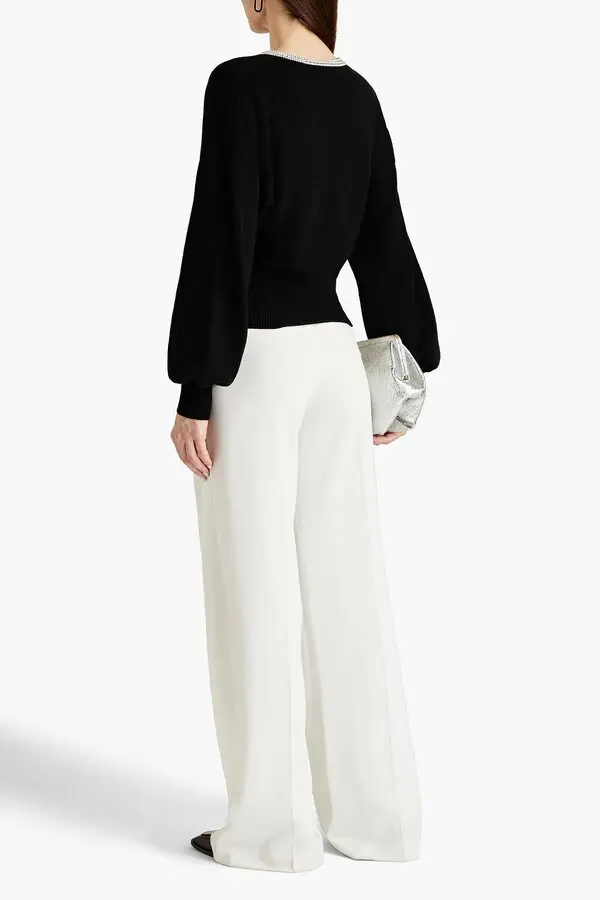 Autumn Cashmere Embellished Cashmere V-neck Sweater