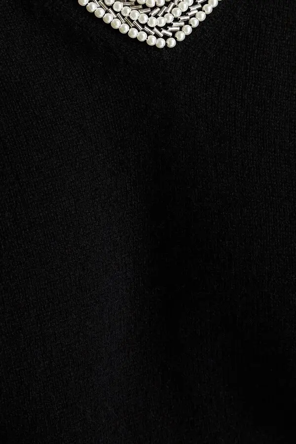 Autumn Cashmere Embellished Cashmere V-neck Sweater